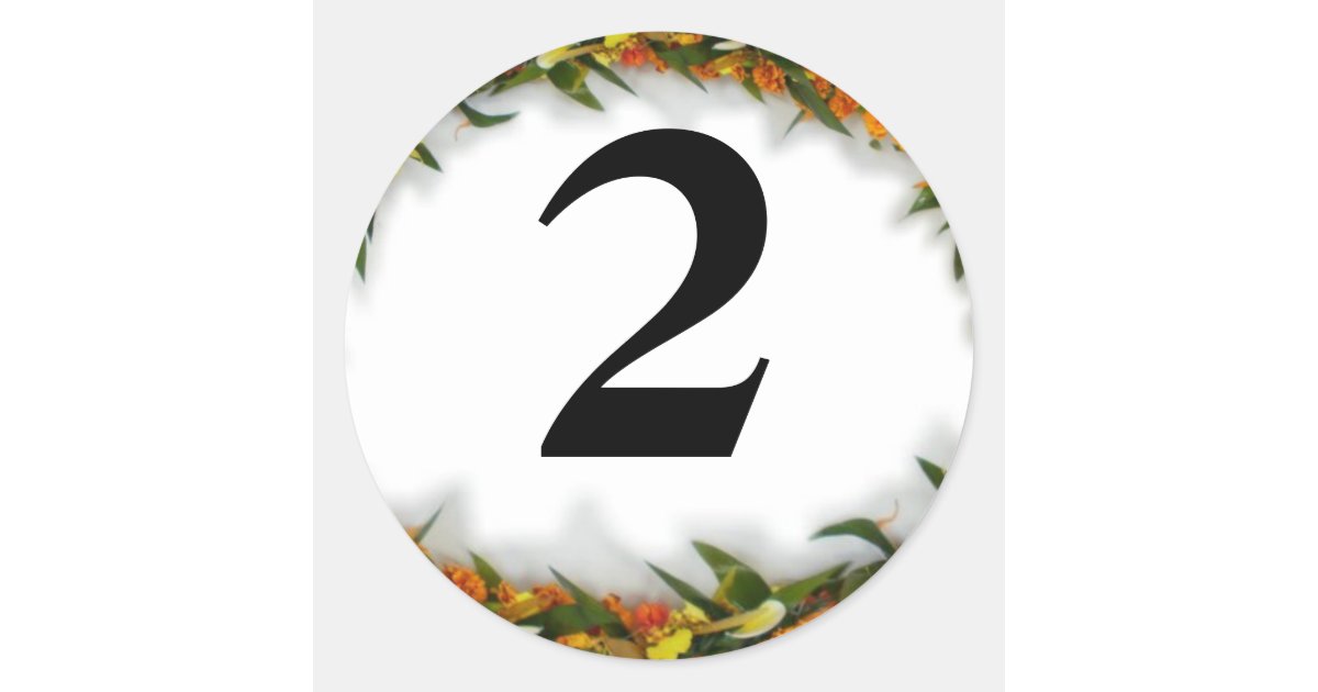 Number 2 Hawaiian Lei sticker | Zazzle