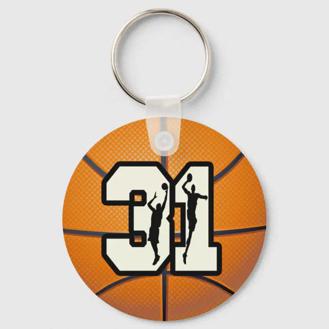 Number 31 Basketball Keychain | Zazzle