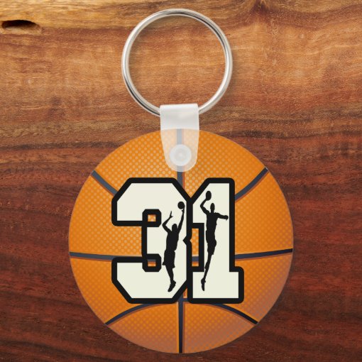 Number 31 Basketball Keychain | Zazzle