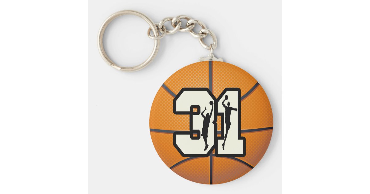 Number 31 Basketball Keychain | Zazzle