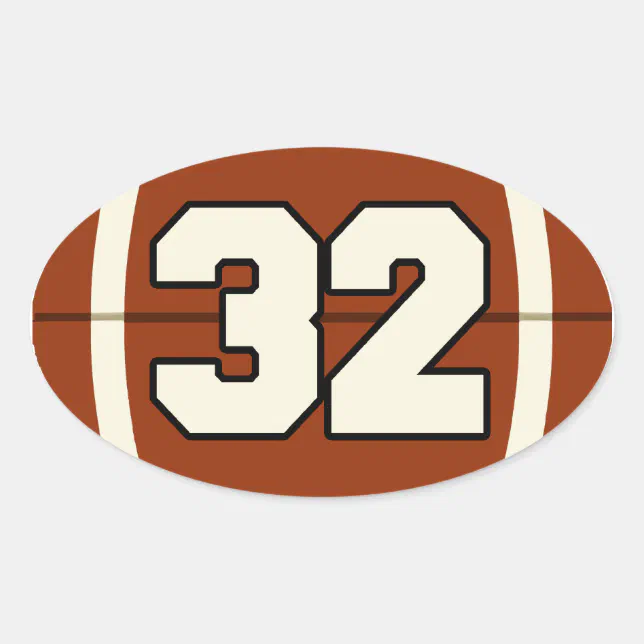 Number 32 Football Sticker | Zazzle