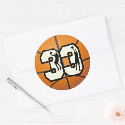Number 33 Basketball Classic Round Sticker | Zazzle