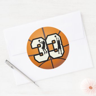 Number 33 Basketball Classic Round Sticker | Zazzle