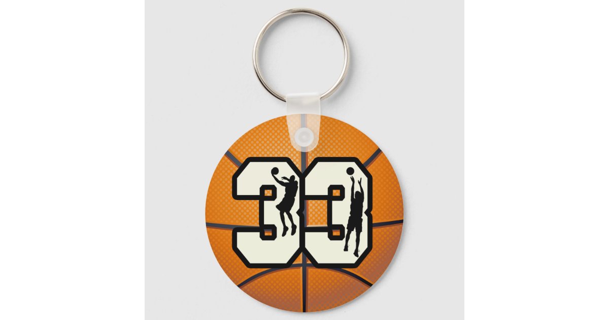 Number 33 Basketball Keychain | Zazzle