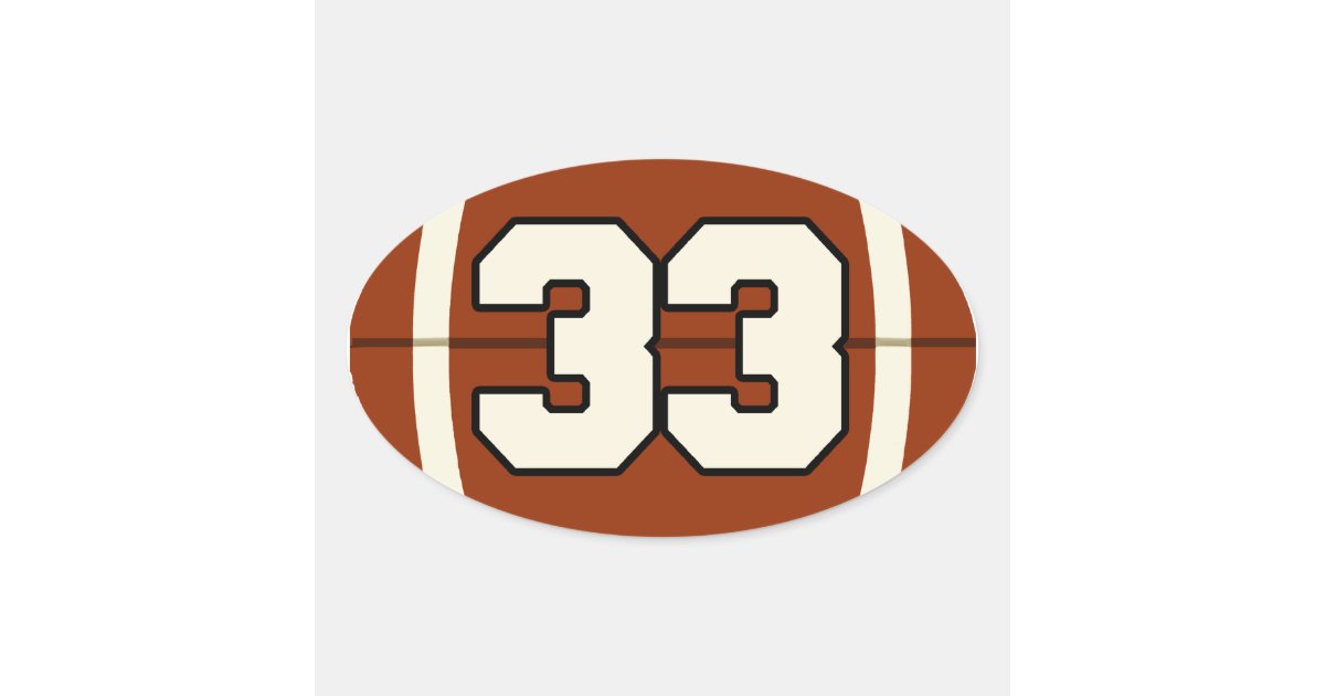 Number 33 Football Sticker | Zazzle
