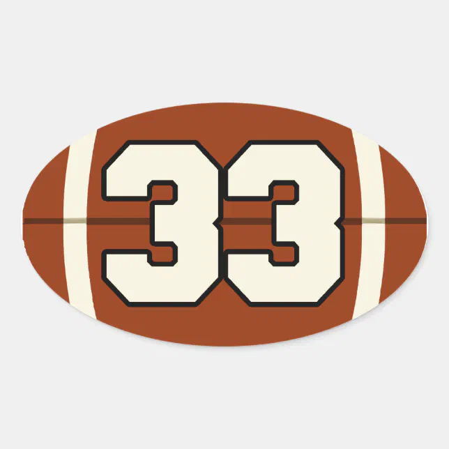 Number 33 Football Sticker | Zazzle