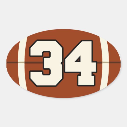 Number 34 Football Sticker | Zazzle
