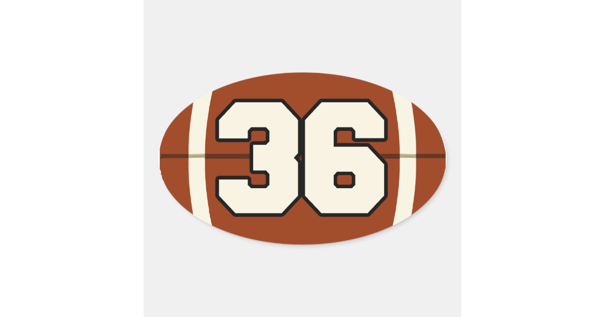 Number 36 Football Sticker | Zazzle