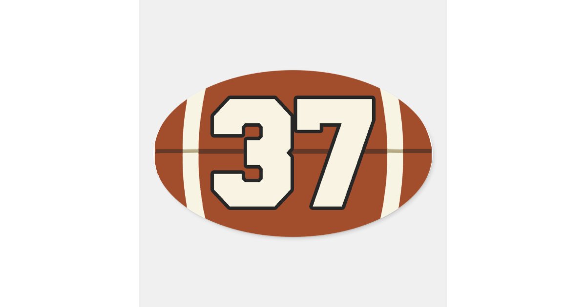 Number 37 Football Sticker | Zazzle