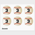 Number 3 Baseball Classic Round Sticker | Zazzle