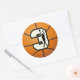 Number 3 Basketball and Player Classic Round Sticker | Zazzle