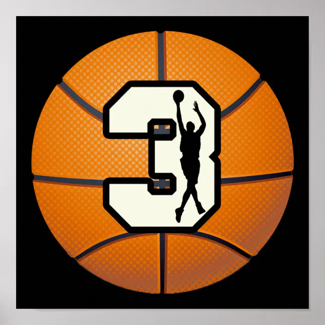 Number 3 Basketball Poster | Zazzle