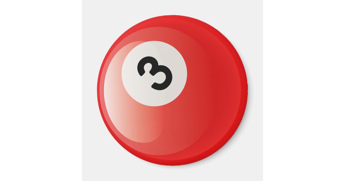 NUMBER 3 BILLIARDS BALL MAGNET | Zazzle.com