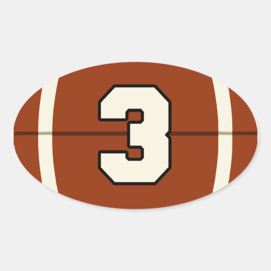 Number 3 Football Sticker | Zazzle.com