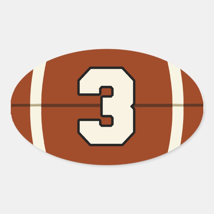 Number 3 Football Sticker | Zazzle.com