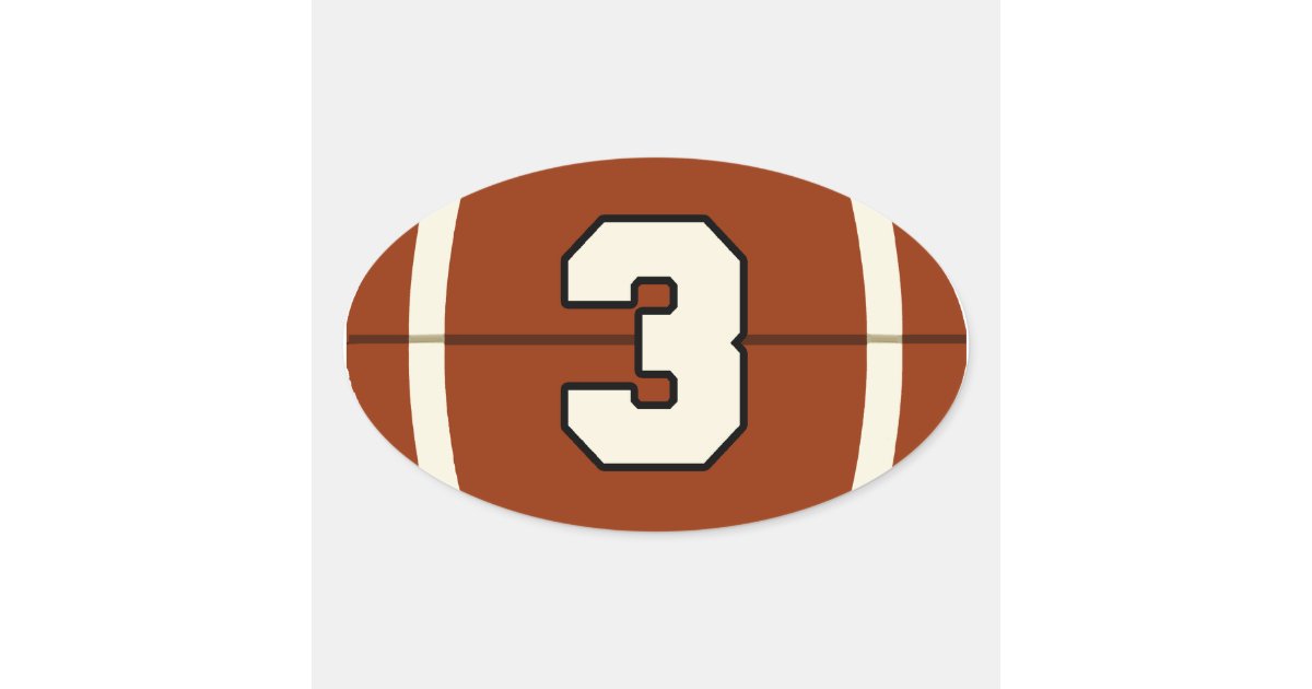 Number 3 Football Sticker | Zazzle