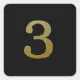 Number 3 gold square sticker | Zazzle