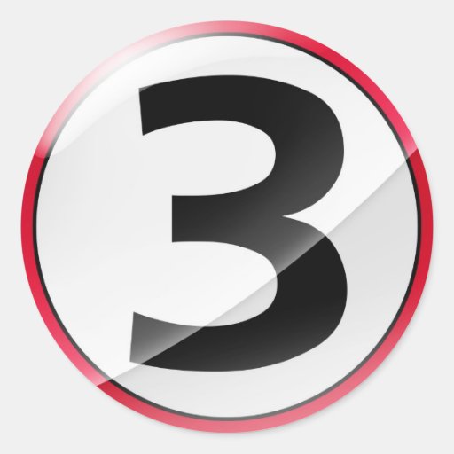 1,000+ Number 3 Stickers and Number 3 Sticker Designs | Zazzle