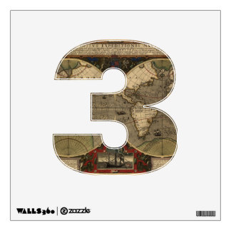 Number 3 Wall Decals & Wall Stickers | Zazzle