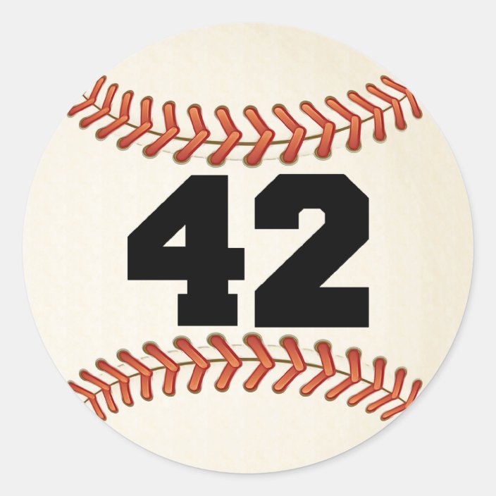 Number 42 Baseball Classic Round Sticker | Zazzle.com