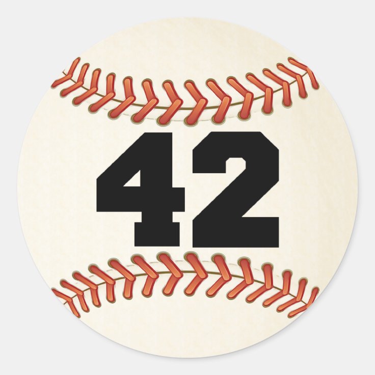 Number 42 Baseball Classic Round Sticker | Zazzle