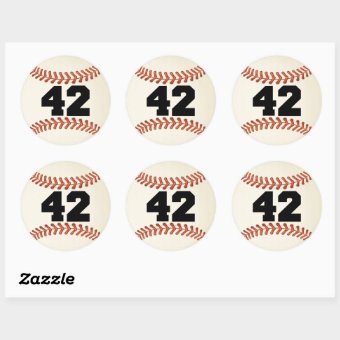 Number 42 Baseball Classic Round Sticker | Zazzle