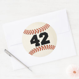 Number 42 Baseball Classic Round Sticker | Zazzle