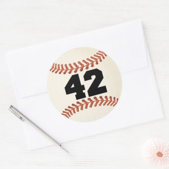 Number 42 Baseball Classic Round Sticker | Zazzle