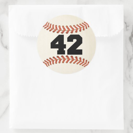 Number 42 Baseball Classic Round Sticker | Zazzle