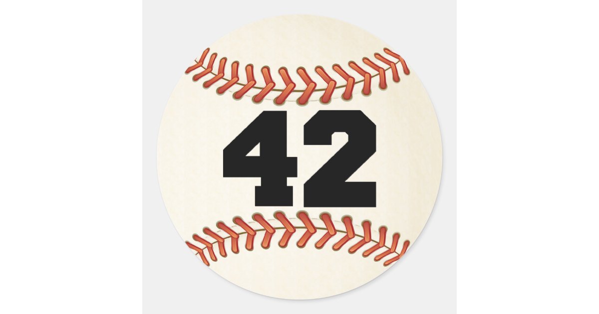 Number 42 Baseball Classic Round Sticker | Zazzle