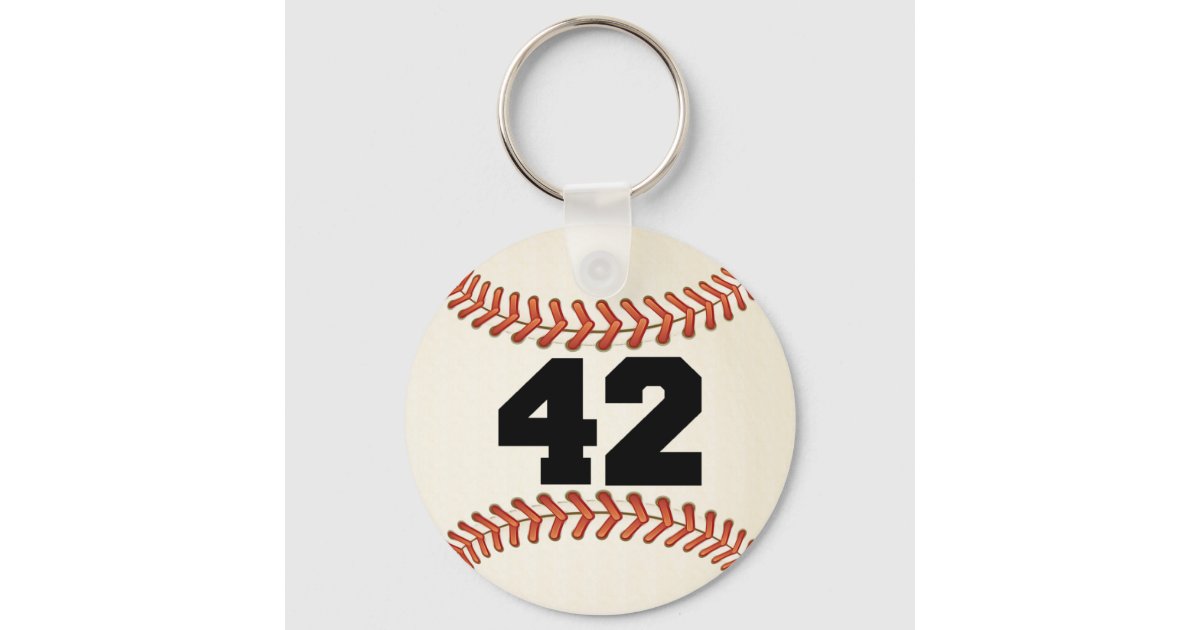 Number 42 Baseball Keychain | Zazzle