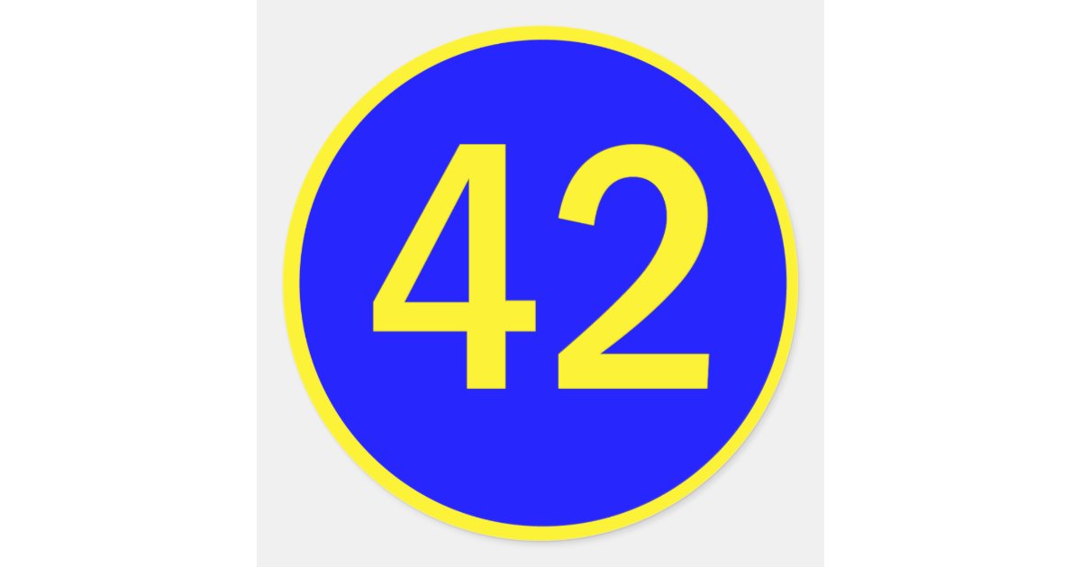 number 42 in a circle classic round sticker | Zazzle