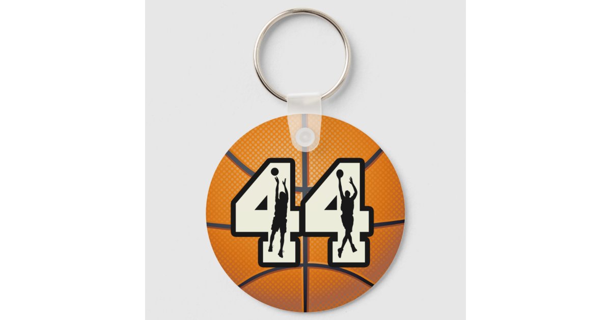 Number 44 Basketball Keychain | Zazzle