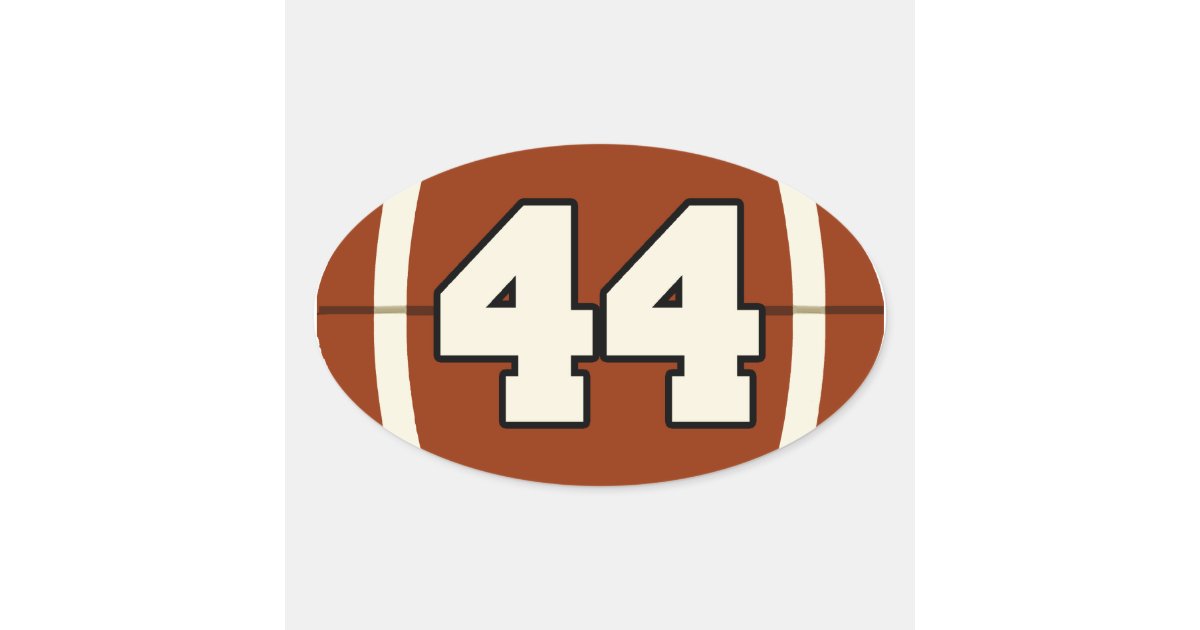 Number 44 Football Sticker | Zazzle