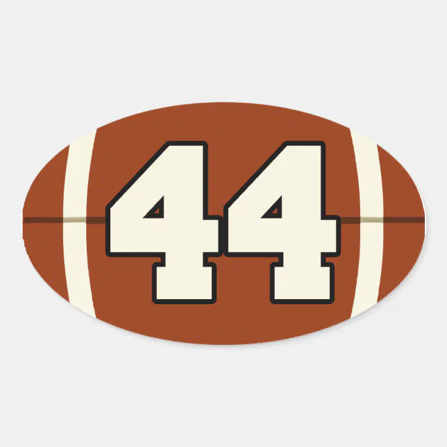 Number 44 Football Sticker | Zazzle