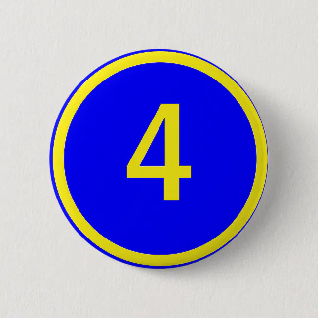 number 4 in a circle button | Zazzle
