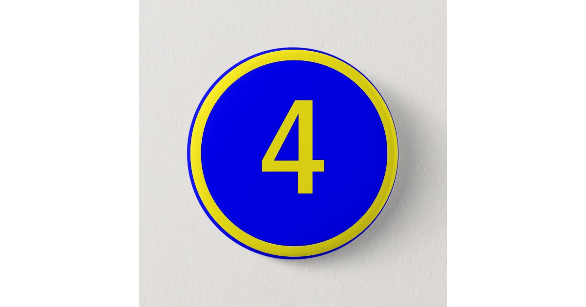 number 4 in a circle button | Zazzle