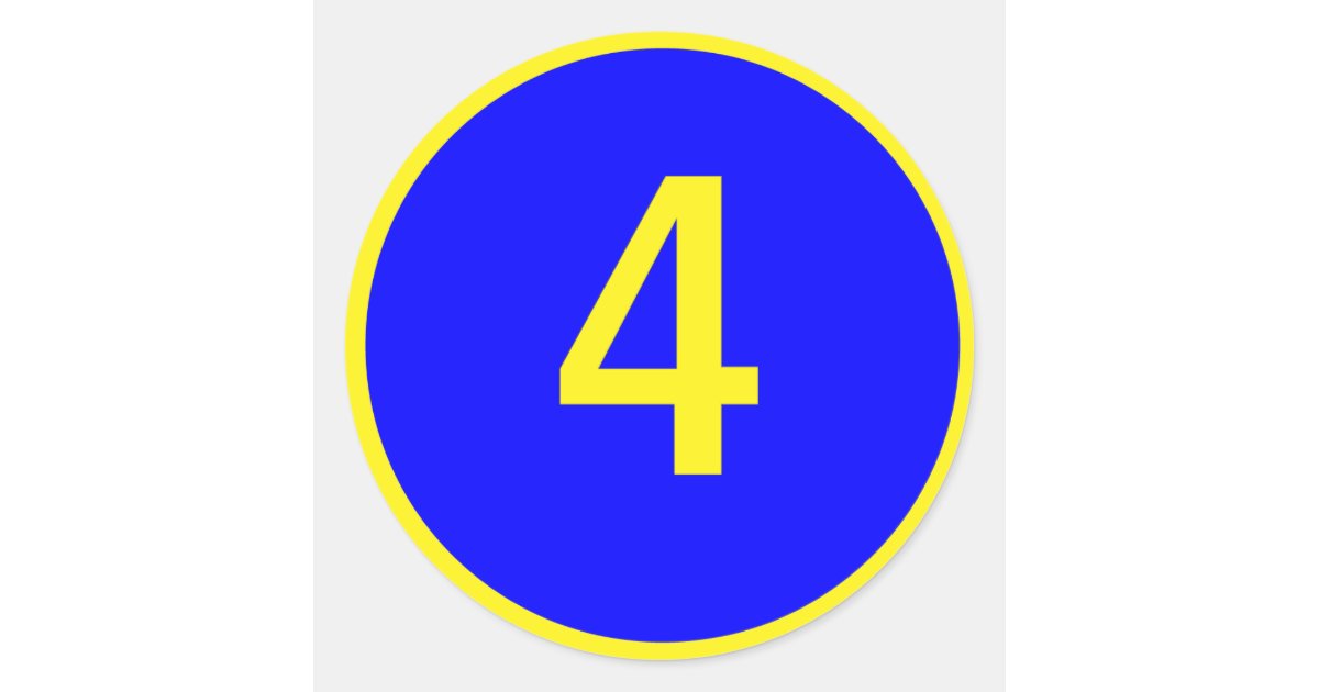 number 4 in a circle classic round sticker | Zazzle