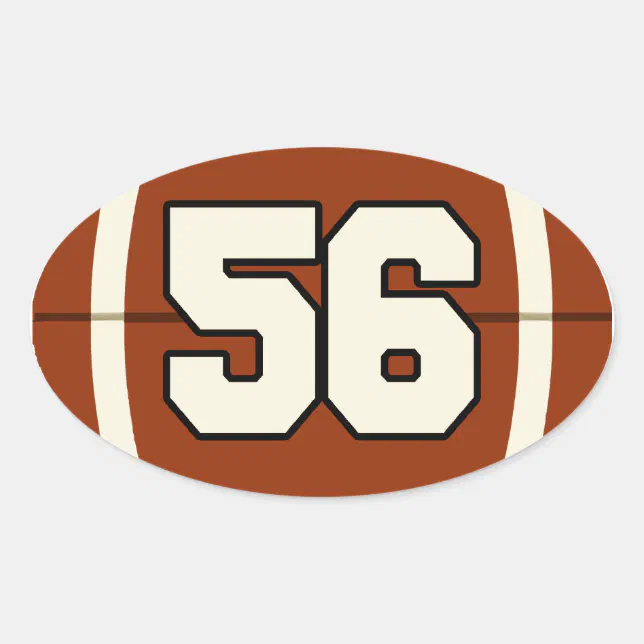 Number 56 Football Sticker | Zazzle