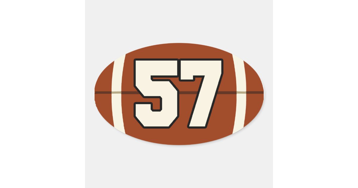 Number 57 Football Sticker | Zazzle