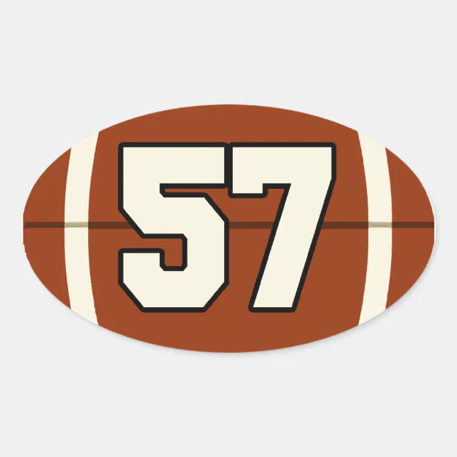Number 57 Football Sticker | Zazzle