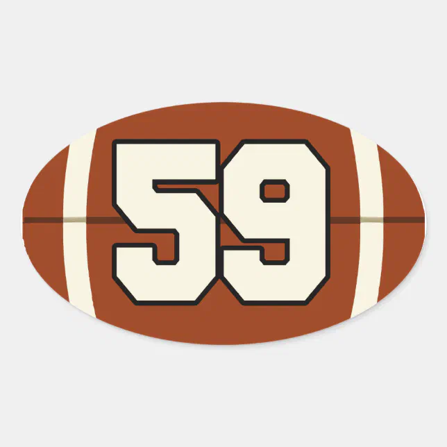 Number 59 Football Sticker | Zazzle