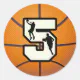 Number 5 Basketball and Player Classic Round Sticker | Zazzle