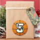 Number 5 Basketball and Player Classic Round Sticker | Zazzle