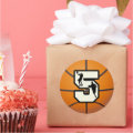 Number 5 Basketball and Player Classic Round Sticker | Zazzle