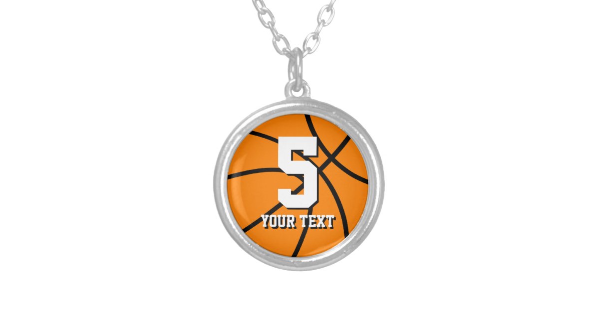 Number 5 basketball necklace | Personalizable | Zazzle
