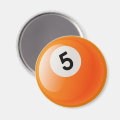 NUMBER 5 BILLIARDS BALL MAGNET | Zazzle