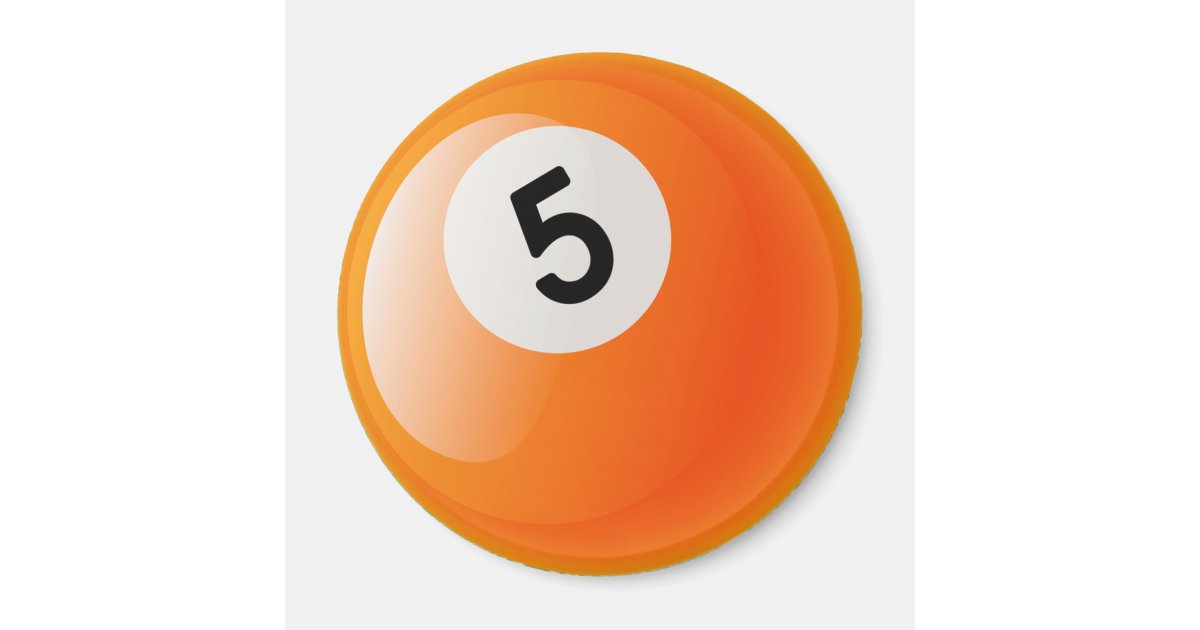 NUMBER 5 BILLIARDS BALL MAGNET | Zazzle
