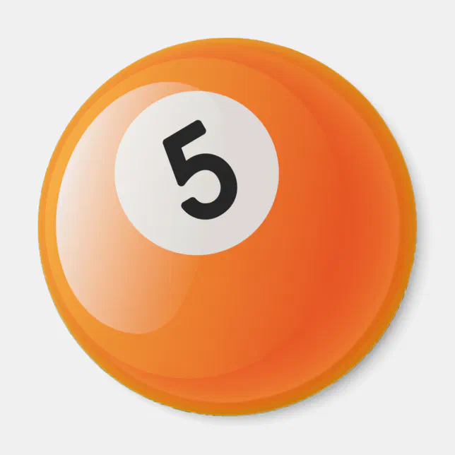 NUMBER 5 BILLIARDS BALL MAGNET | Zazzle