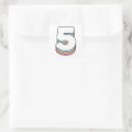 Number 5 Five Cute Rainbow Birthday Numbers Square Sticker | Zazzle